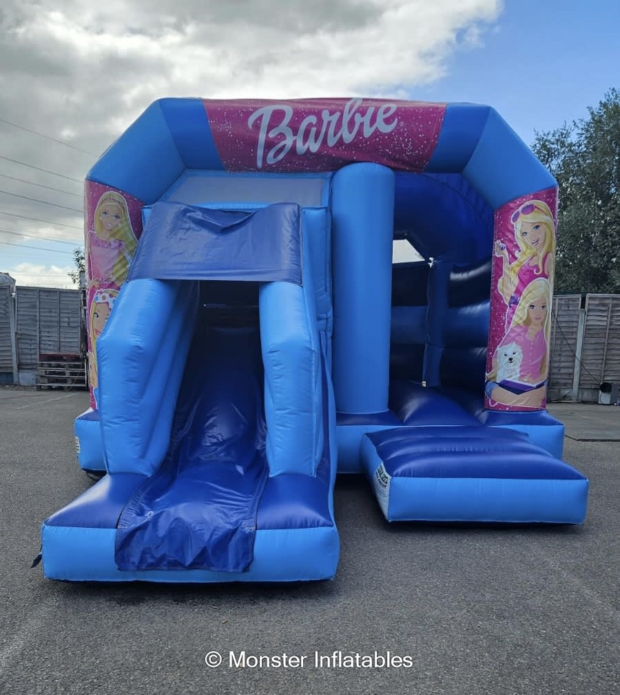 Barbie Bounce & Front Slide Bouncy Castle (Blue 18 x 12) - Bouncy ...