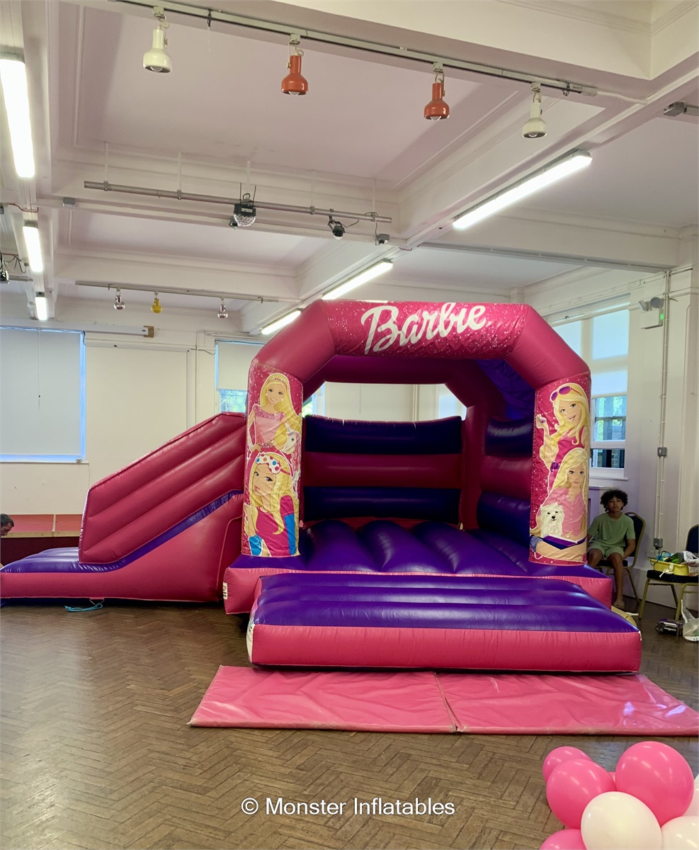 Barbie Bounce & Side Slide Bouncy Castle (Pink18x15) - Bouncy Castle ...