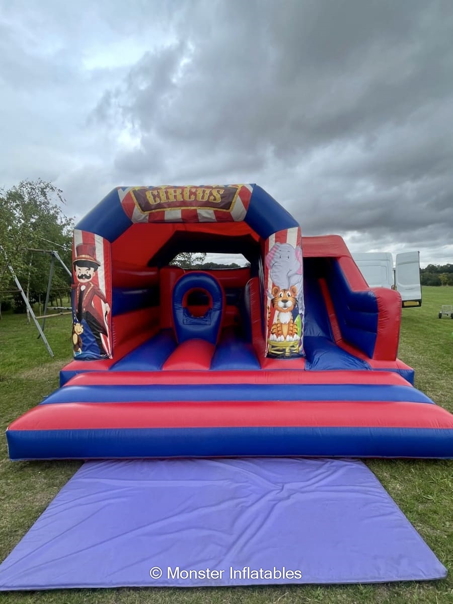 Circus Bounce, Climb & Slide Bouncy Castle (Blue 17x15) - Bouncy Castle ...