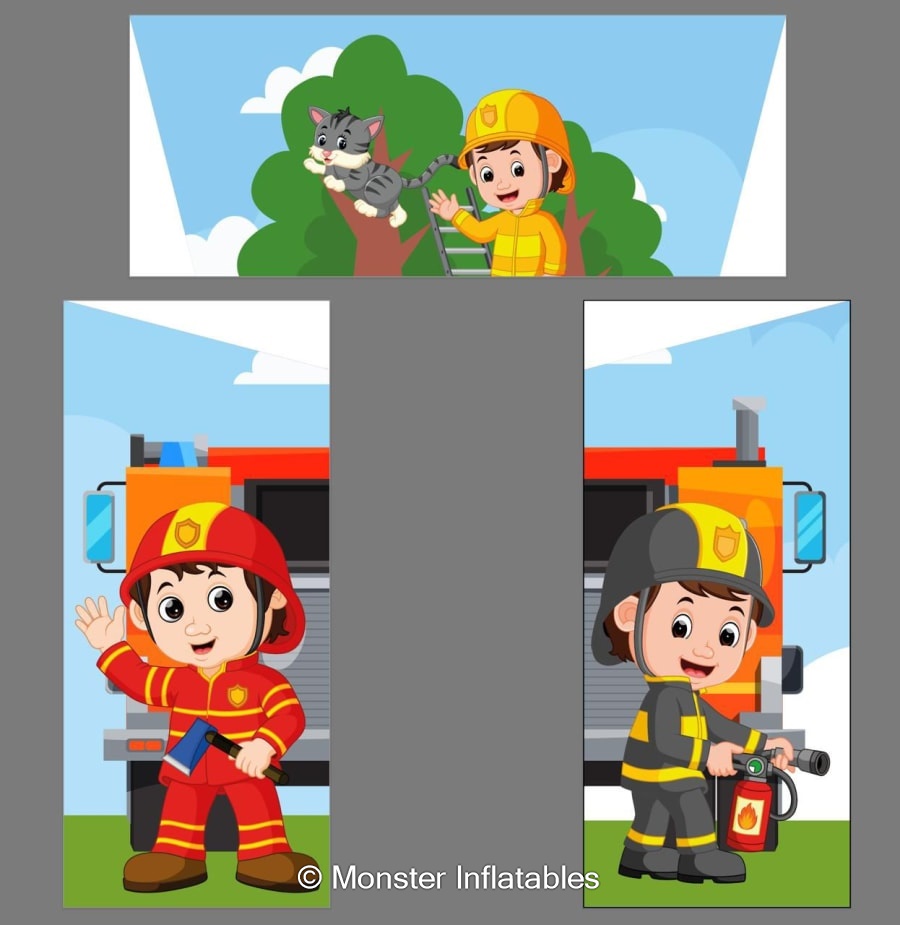 Firefighter Bounce, Climb & Slide Bouncy Castle (Blue 15 x 17) - Bouncy ...