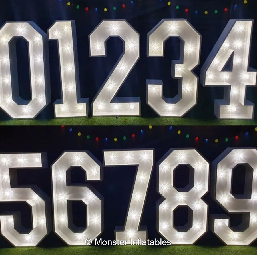 Light-Up LED Numbers Hire | Chelmsford, Benfleet & Essex