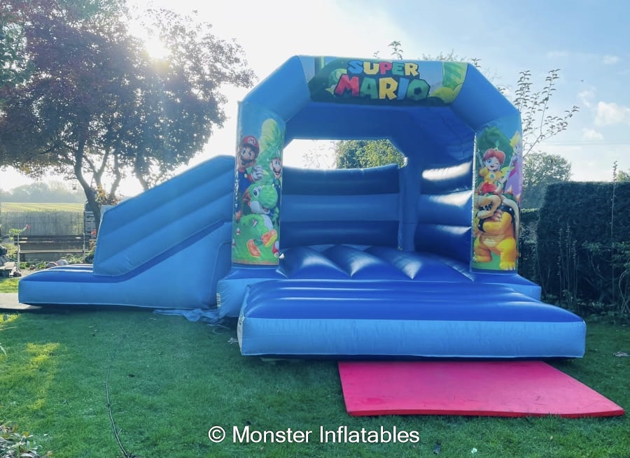 Super Mario Bounce & Side Slide Bouncy Castle (Blue 18x15) - Bouncy ...