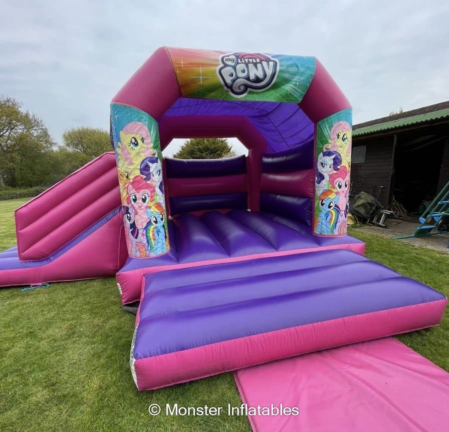 My Little Pony Bounce & Side Slide Bouncy Castle (Pink 18x15) - Bouncy ...