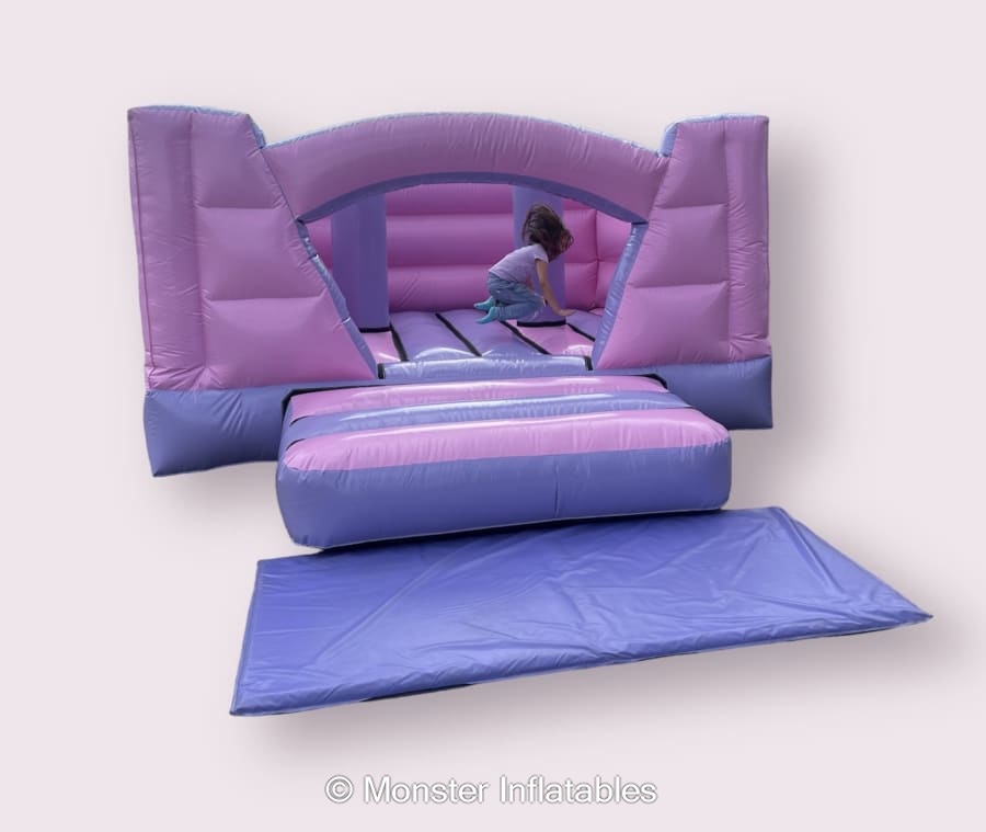 Pastel Pink & Purple Bouncy Castle (V Front) - Bouncy Castle & Soft ...