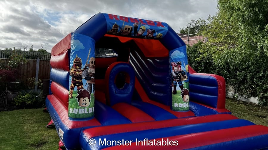 Roblox Bounce, Climb & Slide Bouncy Castle (Blue 15x17) - Bouncy Castle ...