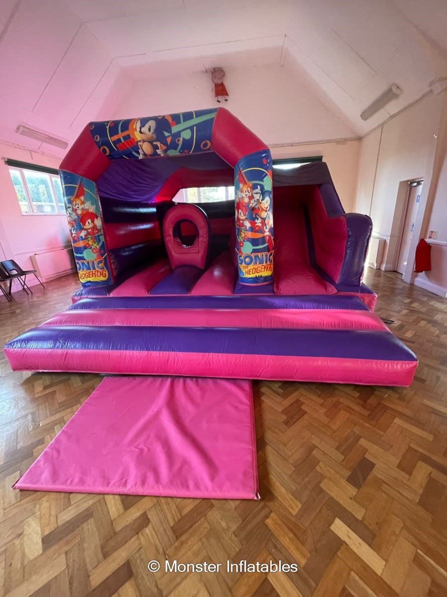 Sonic Bounce, Climb & Slide Bouncy Castle (Pink 15x17) - Bouncy Castle ...