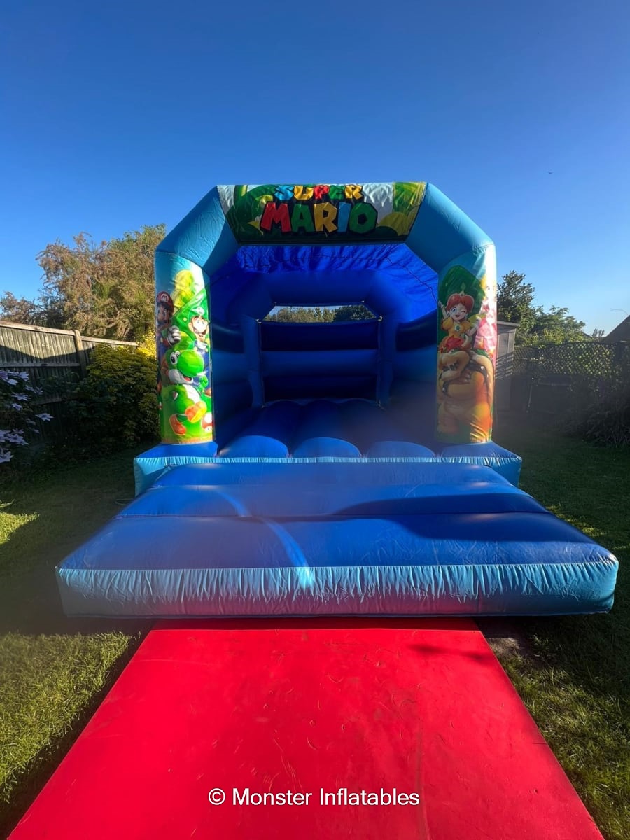 Super Mario Bouncy Castle (Blue 15x12) - Bouncy Castle & Soft Play Hire ...