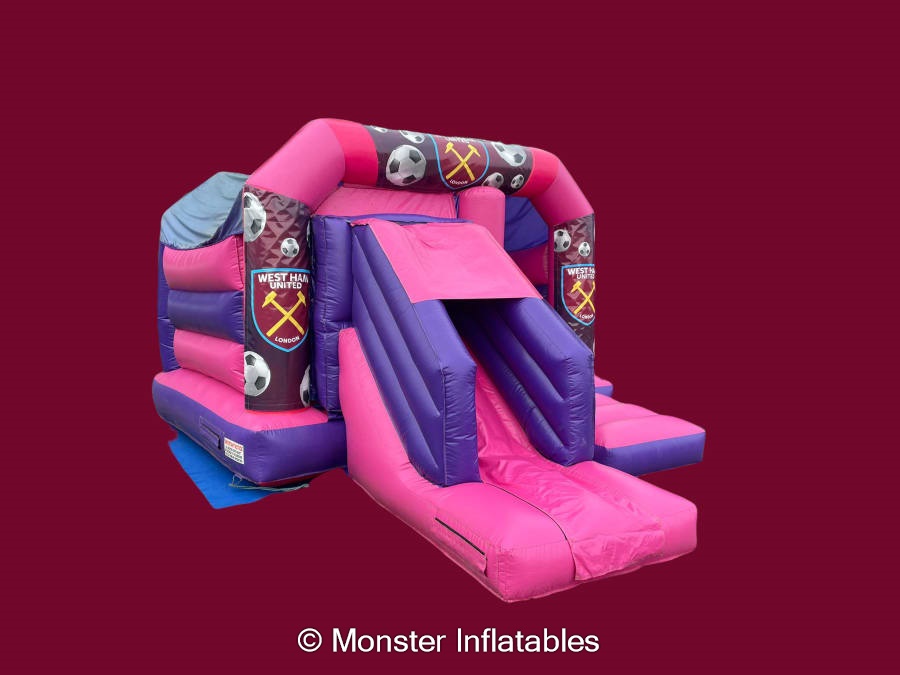 West Ham Bounce & Front Slide Bouncy Castle (Pink 18x12) - Bouncy ...